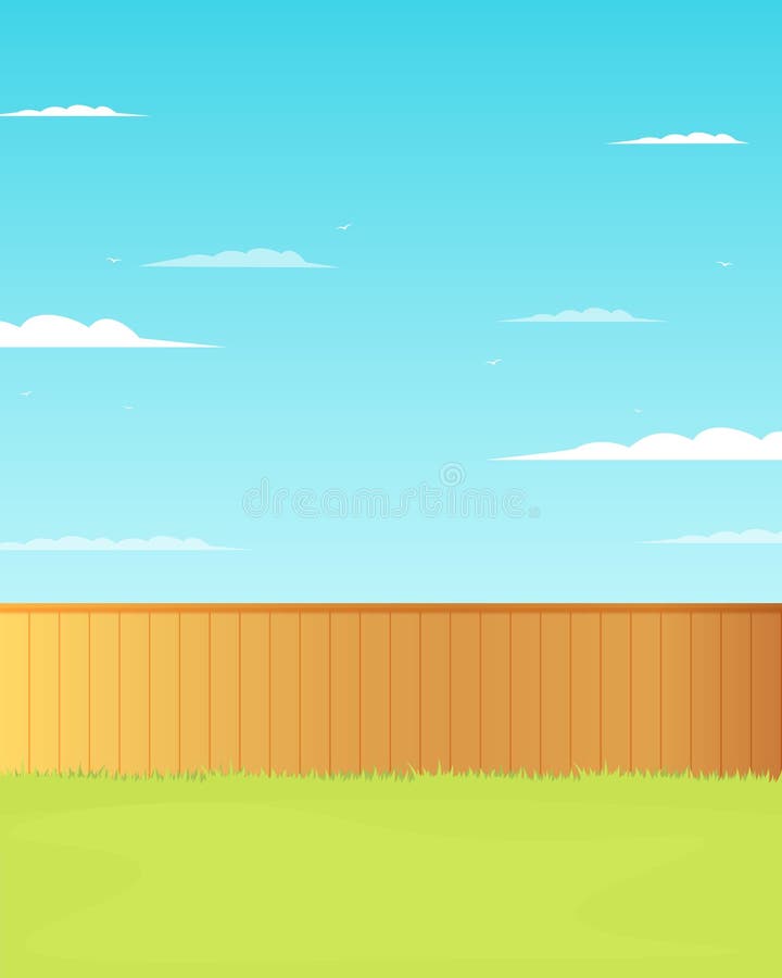 Empty backyard with fence stock vector. Illustration of garden - 98565423