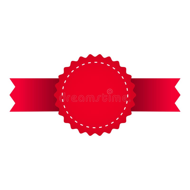Empty Badge Ribbon Element in Red Stock Illustration - Illustration of ...