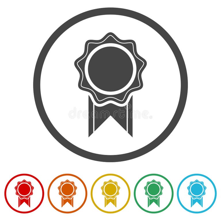 Empty Badge. Set Icons in Color Circle Buttons Stock Vector - Illustration of championship ...