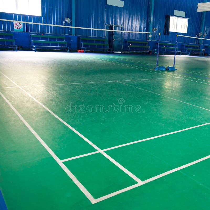 Empty badminton court stock photo. Image of hobby, floor - 32605004