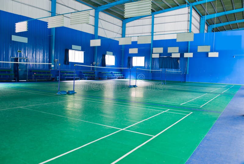 Empty badminton court stock photo. Image of hobby, floor - 32605004