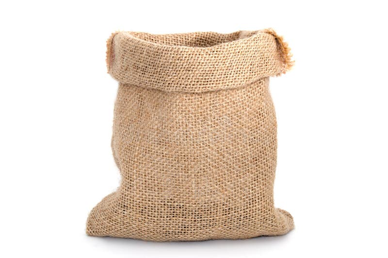 Empty Bag from Sacking Isolated Stock Image - Image of rustic, isolated ...