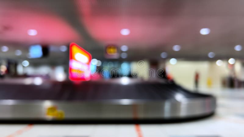 Empty Baggage Carousel in the Airport Terminal. Flight Arrival Stock ...
