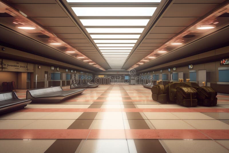 Empty Baggage Claim Area with Modern Design Stock Image - Image of ...