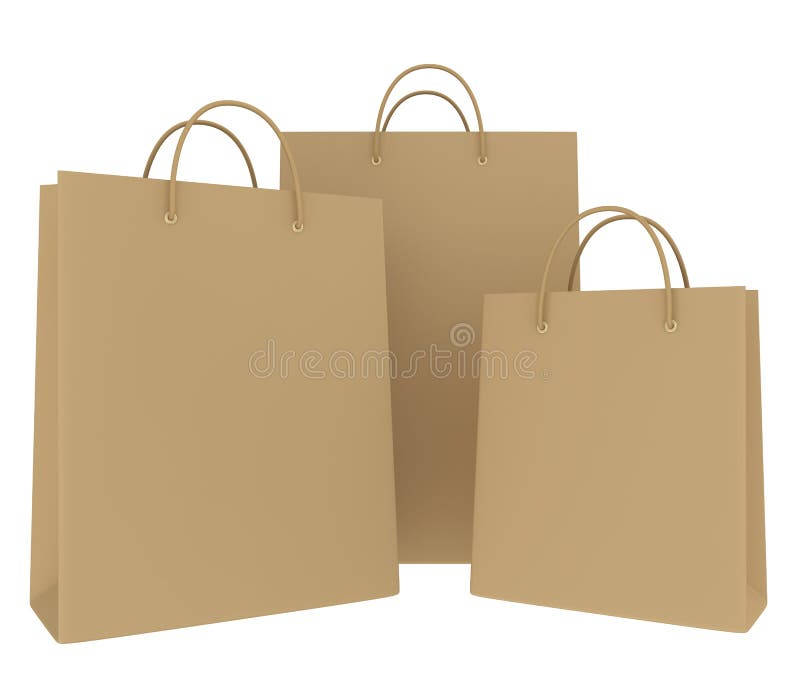 Empty Bags Isolated on White Background Stock Illustration ...