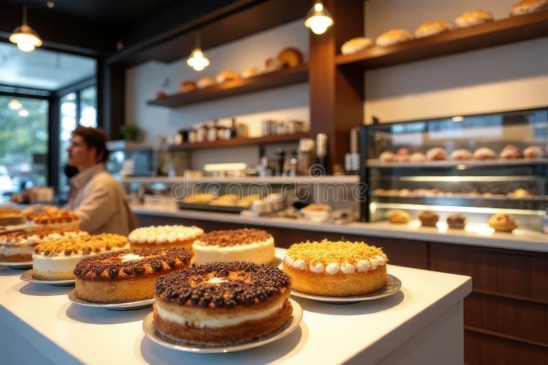 Empty Bakery Scenery stock illustration. Illustration of pastries ...