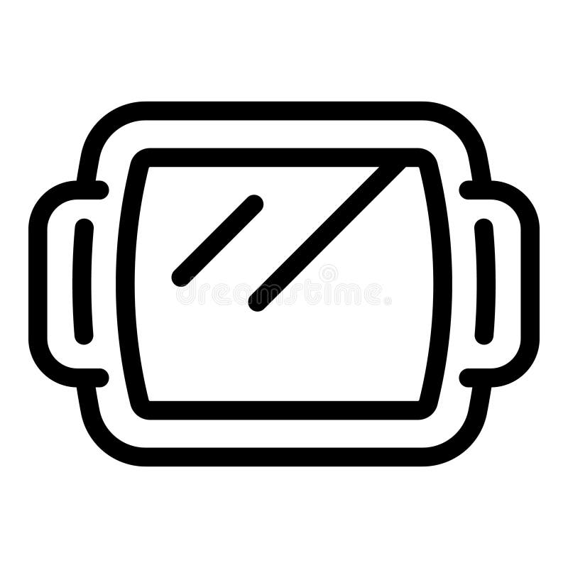 Empty Baking Pan with Handles Outline Icon Representing Kitchen Utensil ...