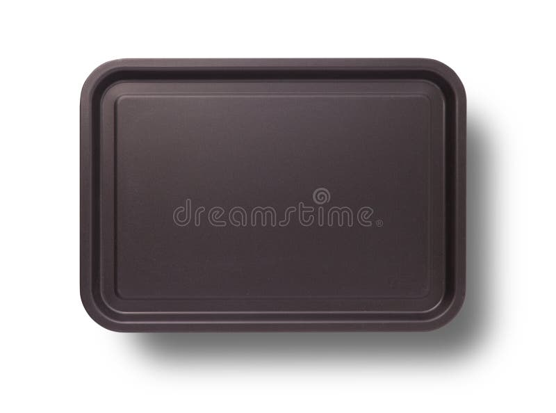 Empty Baking Tray with Shadow for Pizza Close Up Top View Isolated ...