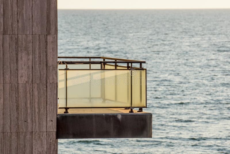 Empty Balcony with Amazing View To the Sea Stock Image - Image of ...