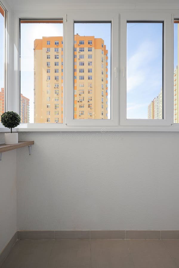 Empty Balcony Interior in an Apartment Building Stock Photo - Image of ...