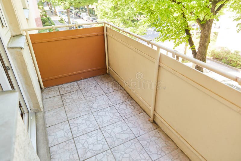 Empty Balcony on a Rented Apartment in Summer Stock Photo - Image of ...