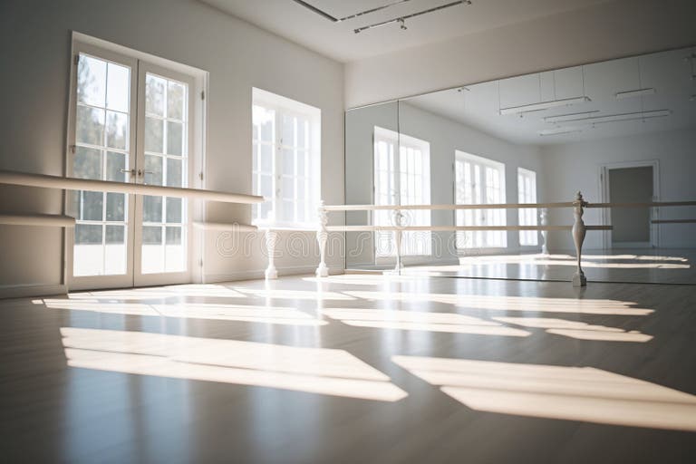 Empty Ballet Classroom with Large Windows.Photorealistic Image Created ...
