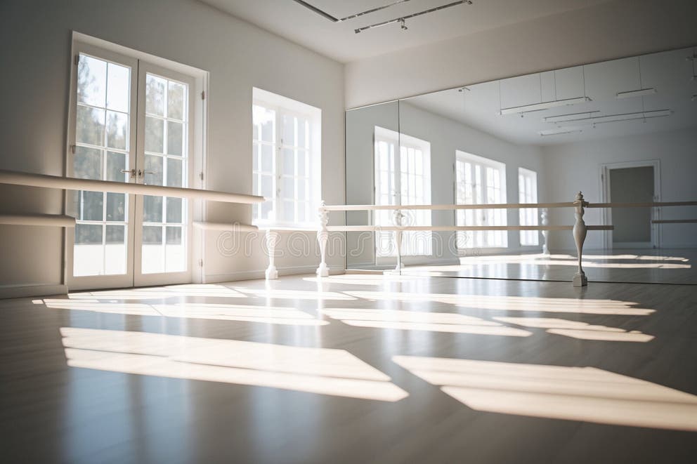 Empty Ballet Classroom with Large Windows.Photorealistic Image Created ...