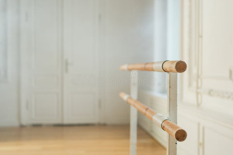 Empty Ballet Dance Studio with Barre. Professional Ballet Barre for ...