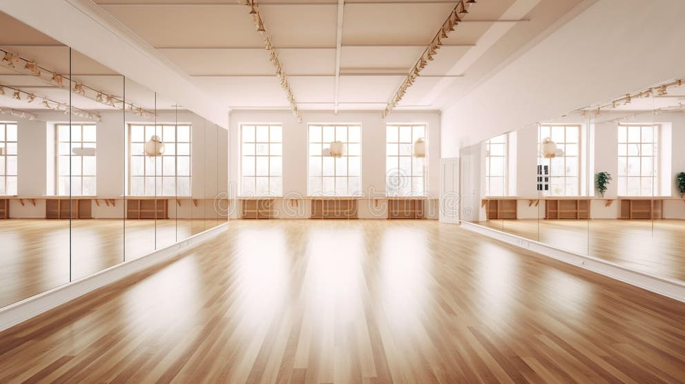 An Empty Ballet Dance Studio with Wooden Floor. Generative AI Image ...