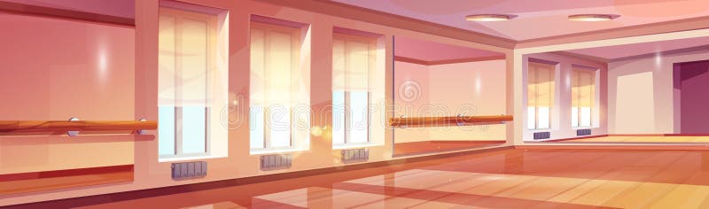Empty Ballet Studio Interior Stock Vector - Illustration of blank, room ...