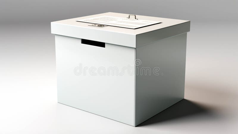 Empty Ballot Box with Ballot in Hole on White Stock Photo - Image of ...