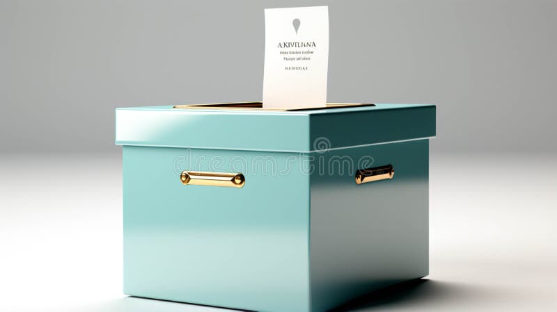 Empty Ballot Box with Ballot in Hole on White Stock Photo - Image of ...