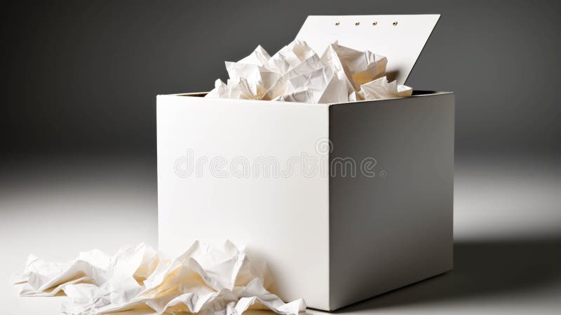 Empty Ballot Box with Ballot in Hole on White Stock Image - Image of ...