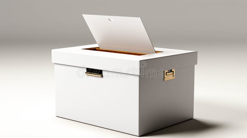 Empty Ballot Box with Ballot in Hole on White Stock Photo - Image of ...