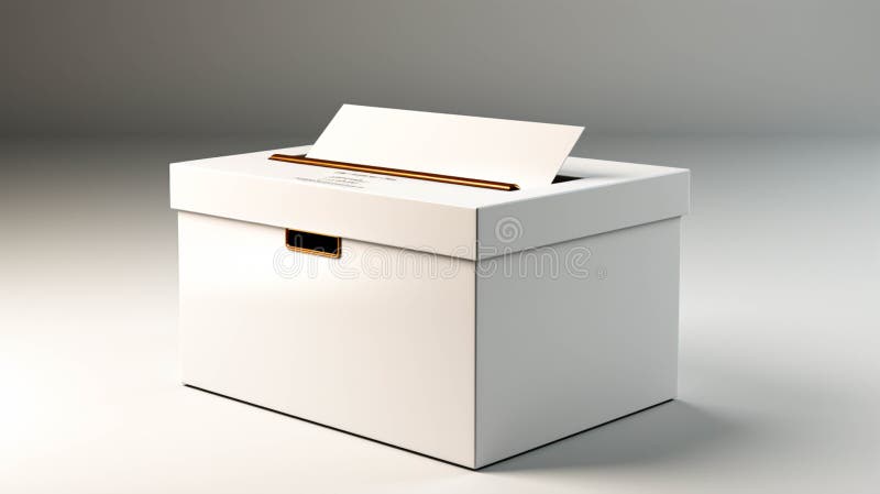 Empty Ballot Box with Ballot in Hole on White Stock Image - Image of ...