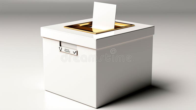 Empty Ballot Box with Ballot in Hole on White Stock Photo - Image of ...
