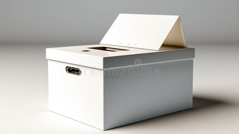 Empty Ballot Box with Ballot in Hole on White Stock Photo - Image of ...
