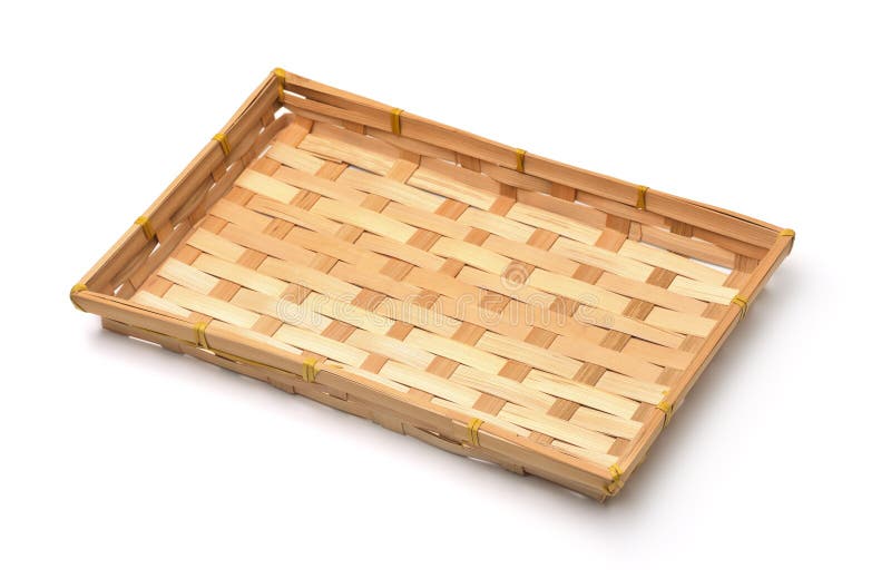 Empty Bamboo Woven Rectangle Tray Stock Photo - Image of tray, pattern: 276588774