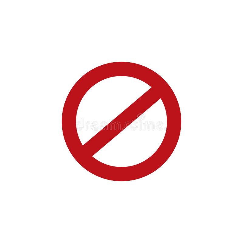 Empty Ban Sign. Not Allowed Sign. Prohibited Forbidden Restrict Mark ...