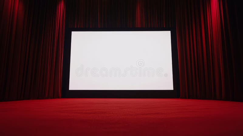 An Empty Banner Backdrop is Rendered on a 3D Press Wall on a Red Carpet ...