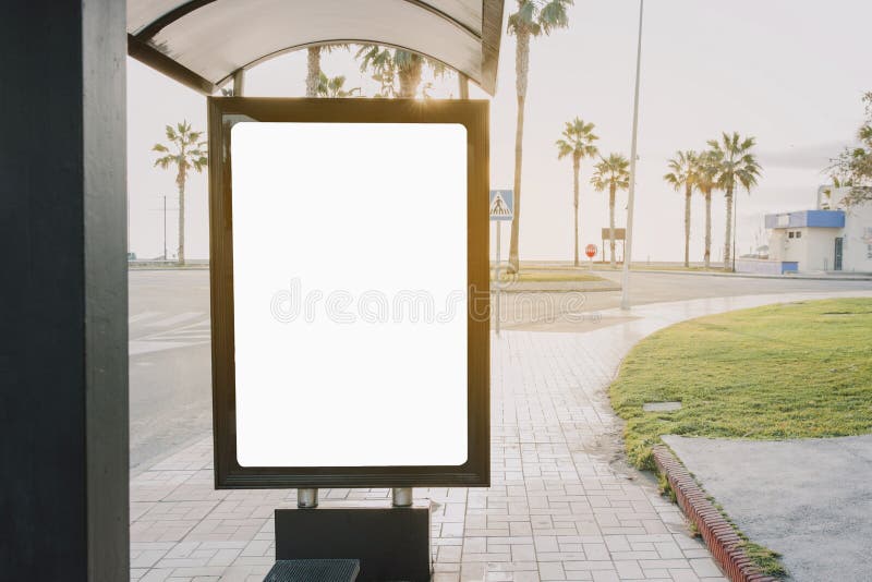 Empty Banner Bus Stop. High Quality Photo Stock Photo - Image of road ...