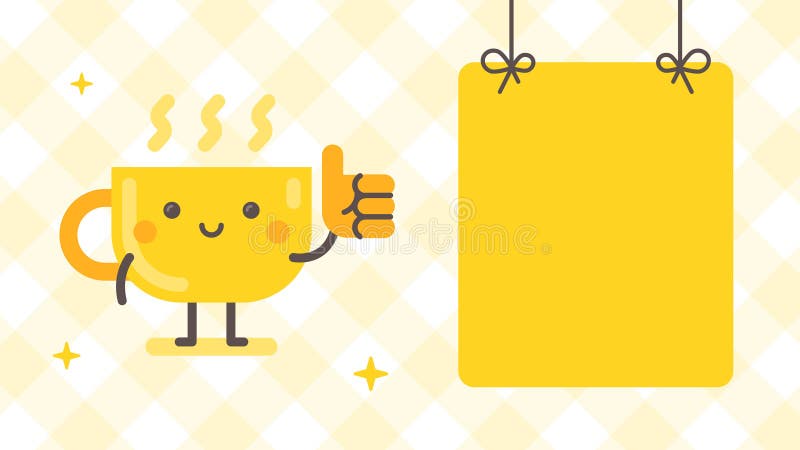 Empty Banner and Chocolate Character Showing Thumbs Up. Funny Character ...