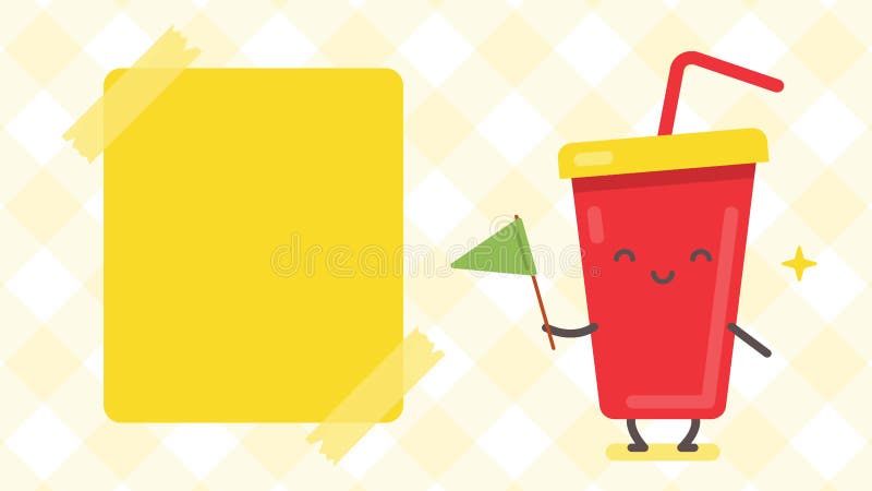 Empty Banner and Drink Character Holding Green Flag Stock Footage ...