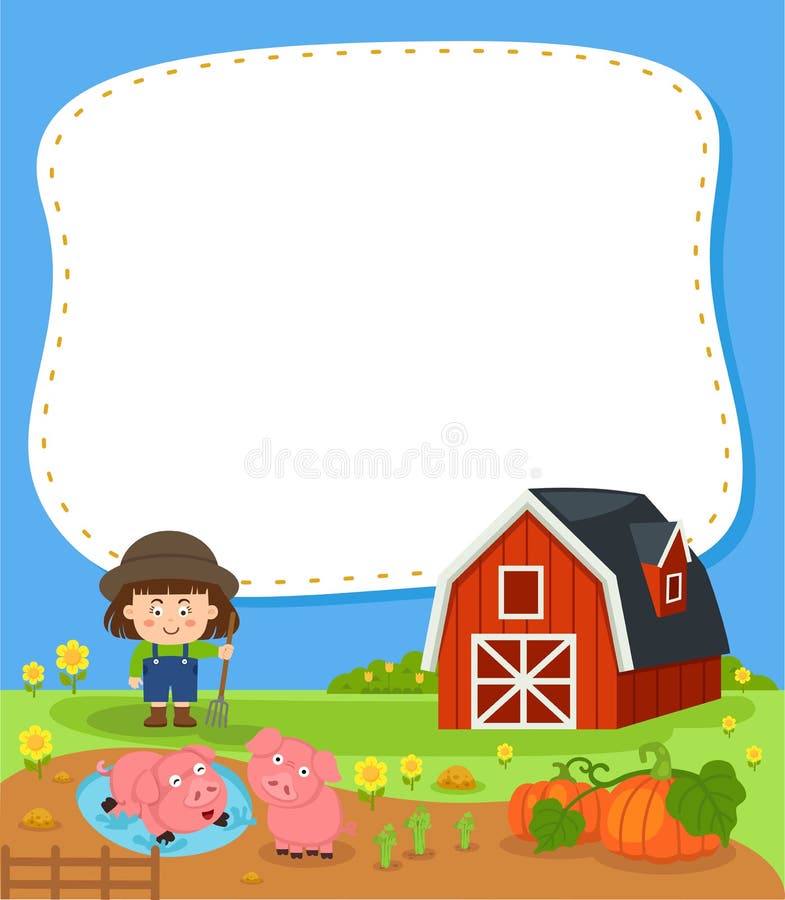 Empty Banner Template with Garden Scene Stock Vector - Illustration of ...