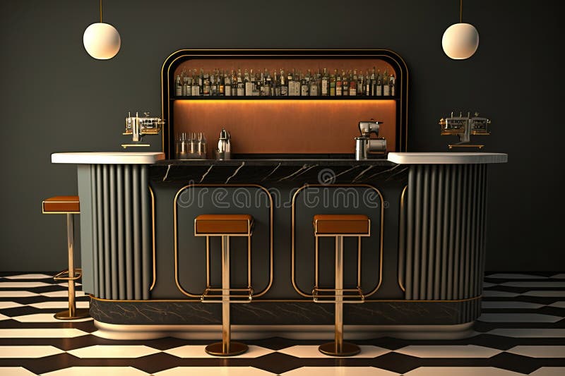Modern empty bar stock illustration. Illustration of indoor - 272662070