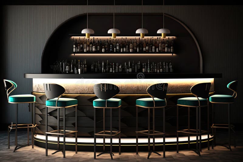 Modern empty bar stock illustration. Illustration of business - 272662083