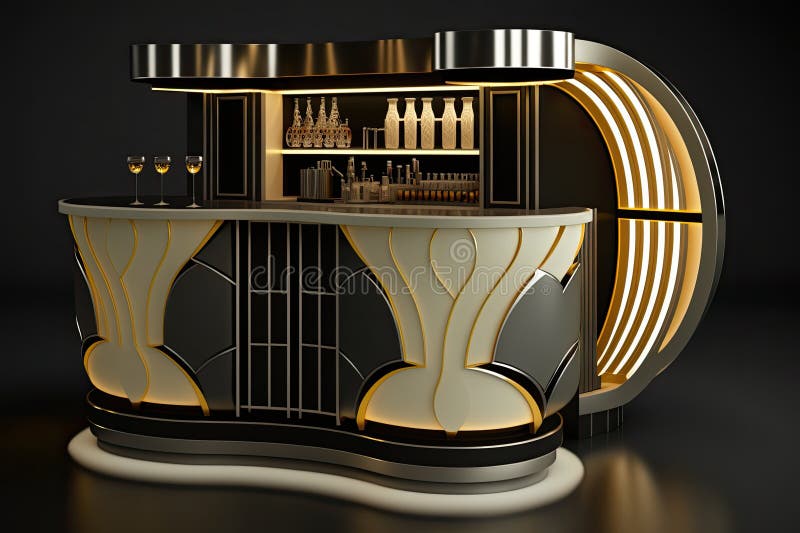 Modern empty bar stock illustration. Illustration of interiorof - 272662094