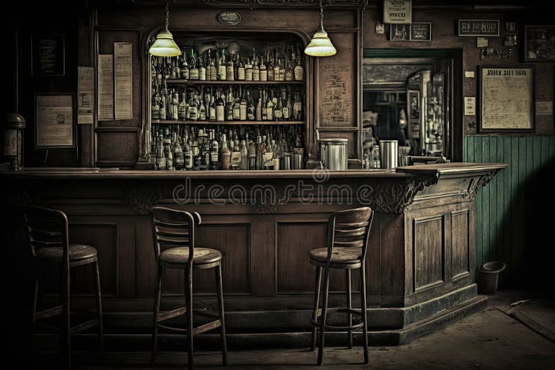 Modern empty bar stock illustration. Illustration of interior - 272662115