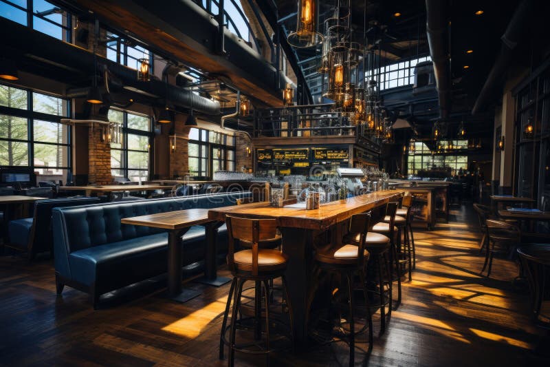 Empty Bar with Many Chairs Looks Lonely - Generative AI Stock ...