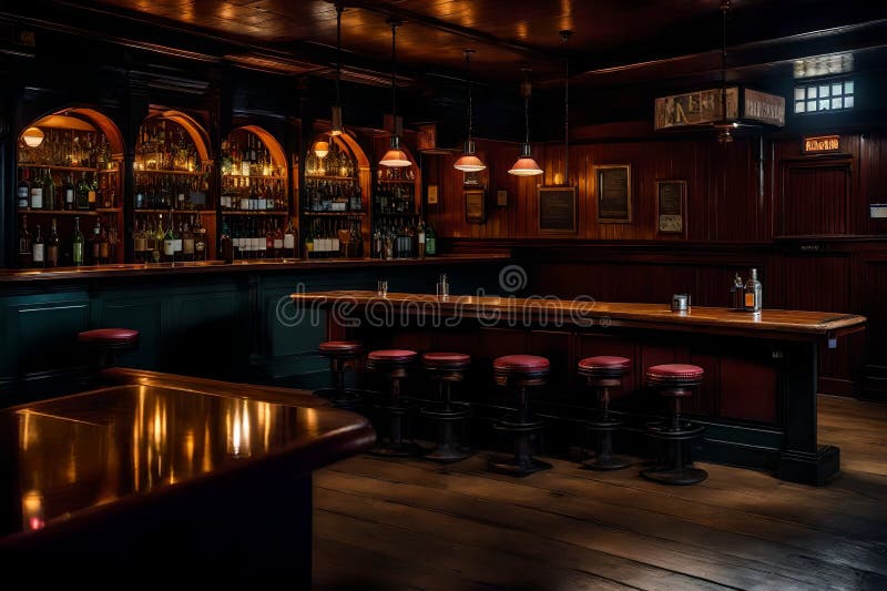 Empty Bar at Night, Bar Interior Design - Generative AI Stock ...