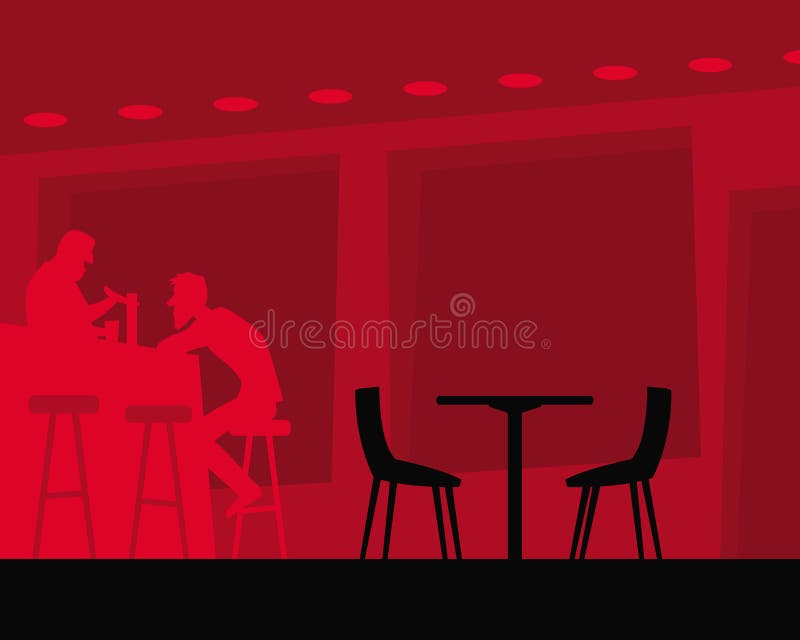 Empty Bar. Empty Table. Bar. the Bartender Serves a Single Guest Stock ...