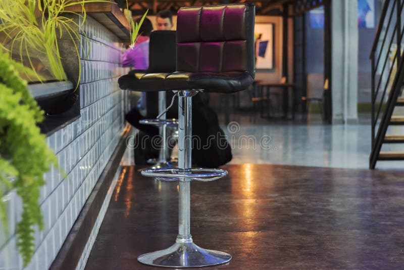 Empty Bar Waiting for First Costumers Stock Image - Image of chair ...