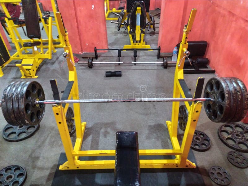 Empty barbell bench press stock photo. Image of barbell - 263259896