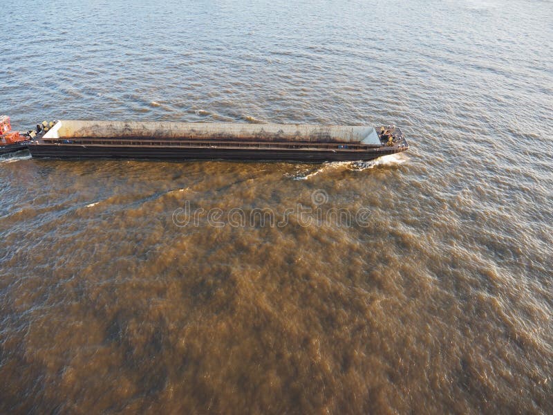 Empty barge in Hamburg editorial stock photo. Image of europe - 95058908