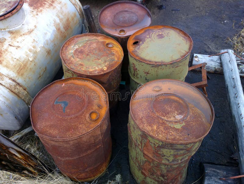 Empty Barrels in the Arctic Environmental Pollution Stock Image - Image ...