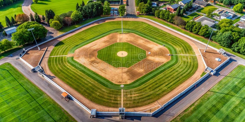 Empty Baseball Field from Drone View AI Generative Stock Illustration ...