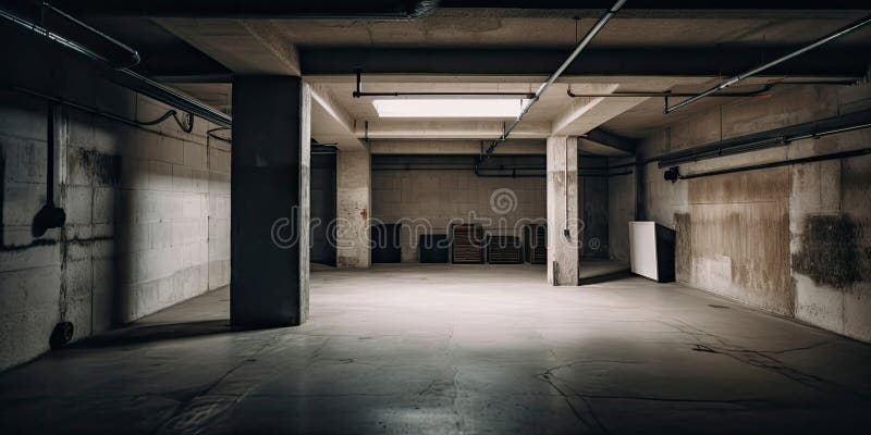 An Empty Basement - AI Generated Image Stock Illustration ...