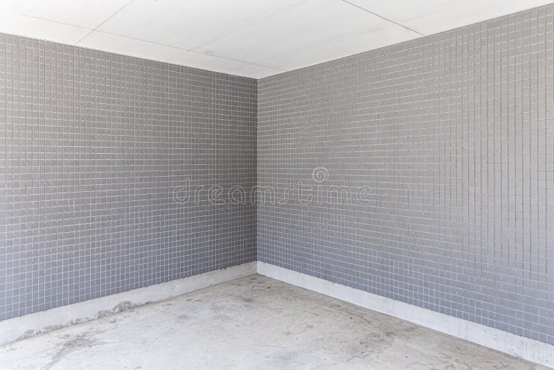 Empty Basement Concrete Room Stock Image - Image of architecture ...