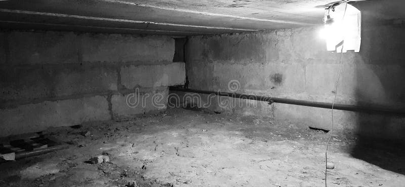 Empty Basement in the House, Like a Shelter during the War. Bomb ...