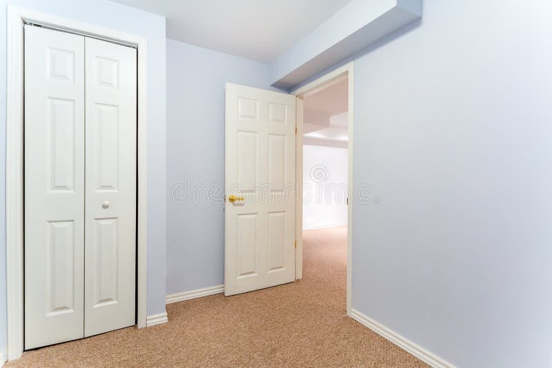 Empty Basement Bedroom Interior Design Stock Image - Image of ...